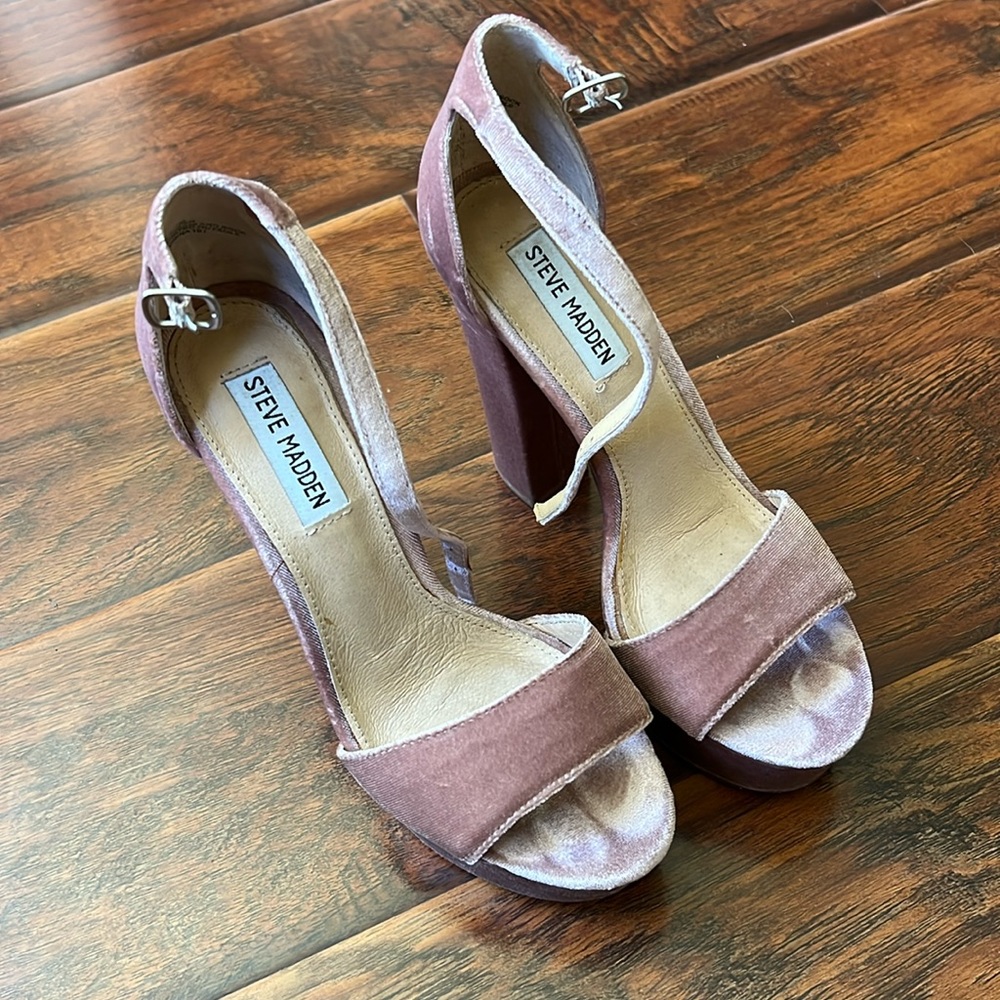 Steve Madden Velvet Platform Heels - Gem